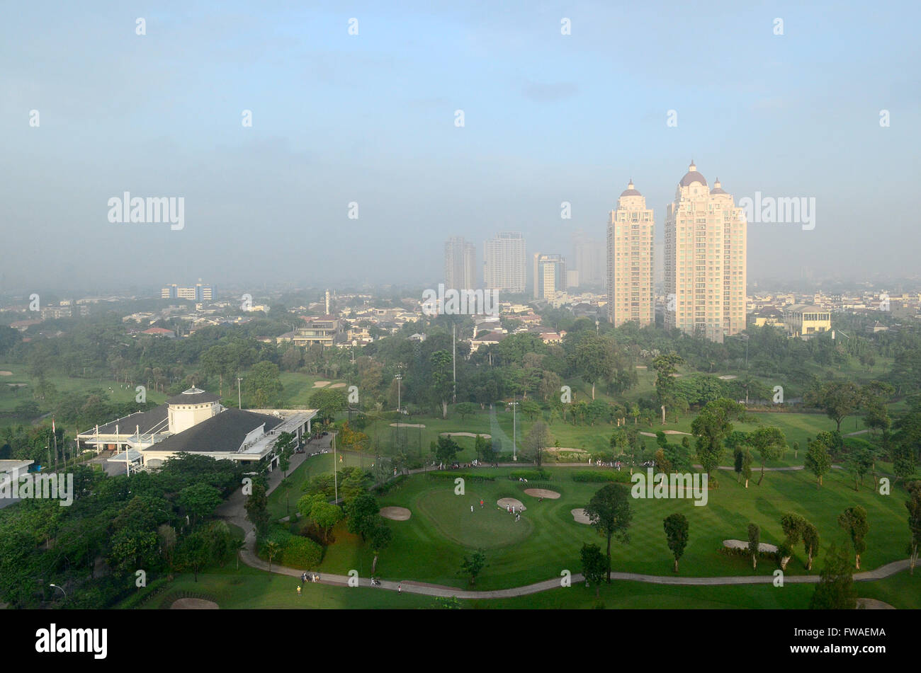 landscape and cityscape view, senayan golf club and Senayan Resident ...