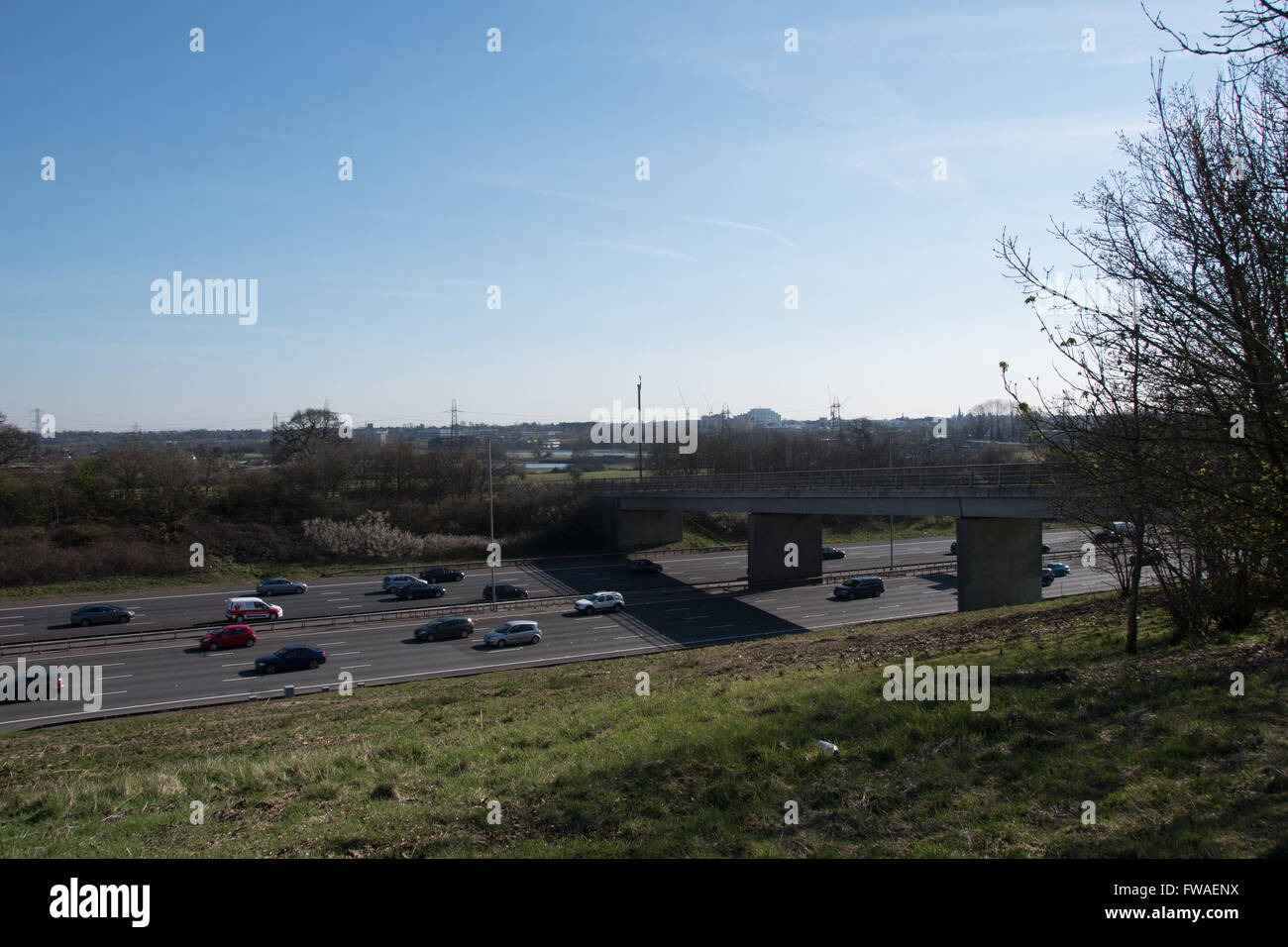 M25 Motorway between Iver Heath, Buckinghamshire, and Uxbridge, West ...
