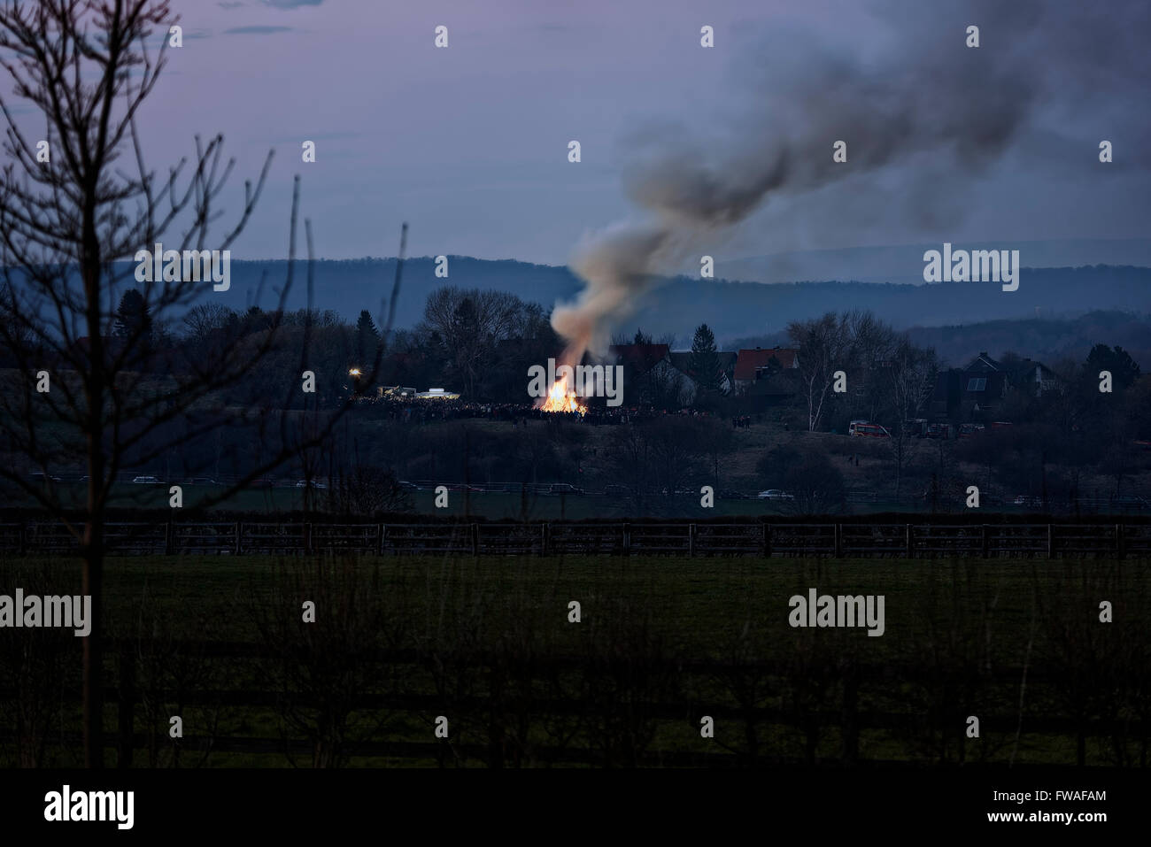 Traditional ceremony of Easter Fire in Harz Germany Stock Photo - Alamy