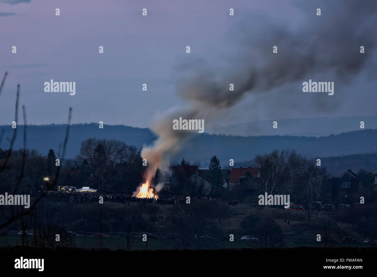 Traditional ceremony of Easter Fire in Harz Germany Stock Photo - Alamy