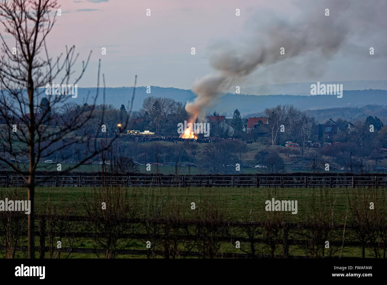 Traditional ceremony of Easter Fire in Harz Germany Stock Photo - Alamy