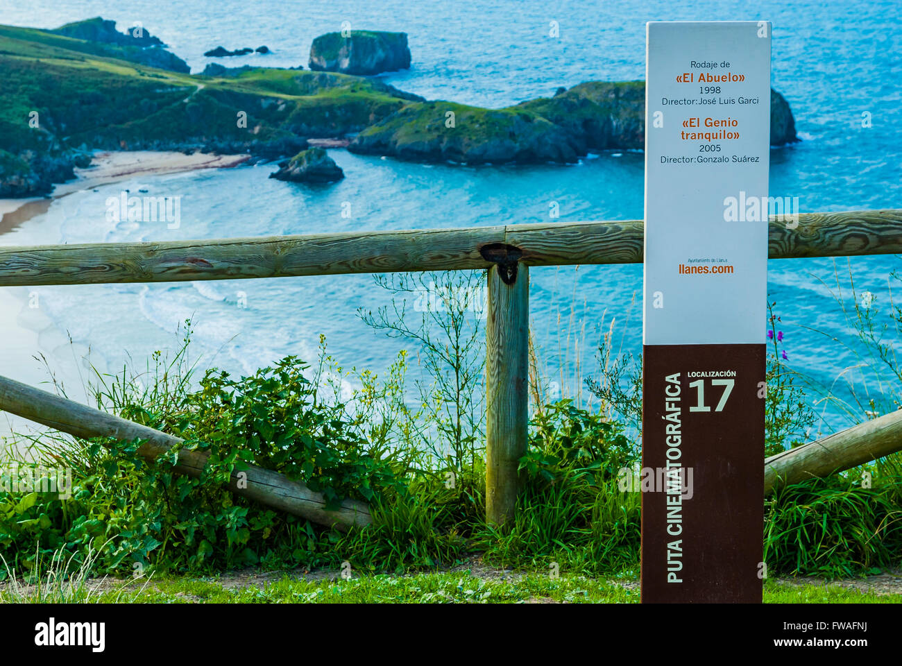 Lookout over the beach of Torimbia. Route Film, location 17. Niembro ...