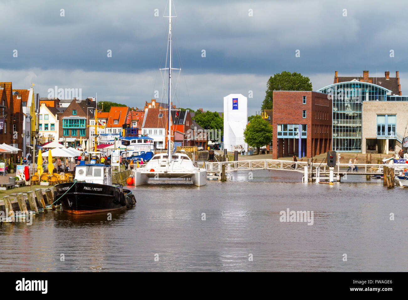 Inner harbour of Husum Stock Photo - Alamy
