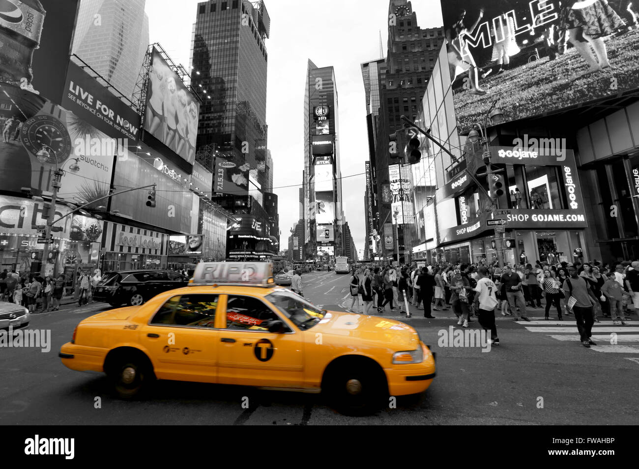 Yellow taxis taxi cab cabs times iconic new york hi-res stock ...