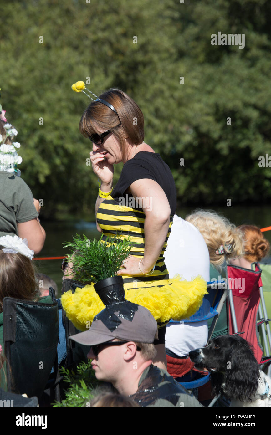 Woman dressed up as a bumble bee Stock Photo - Alamy