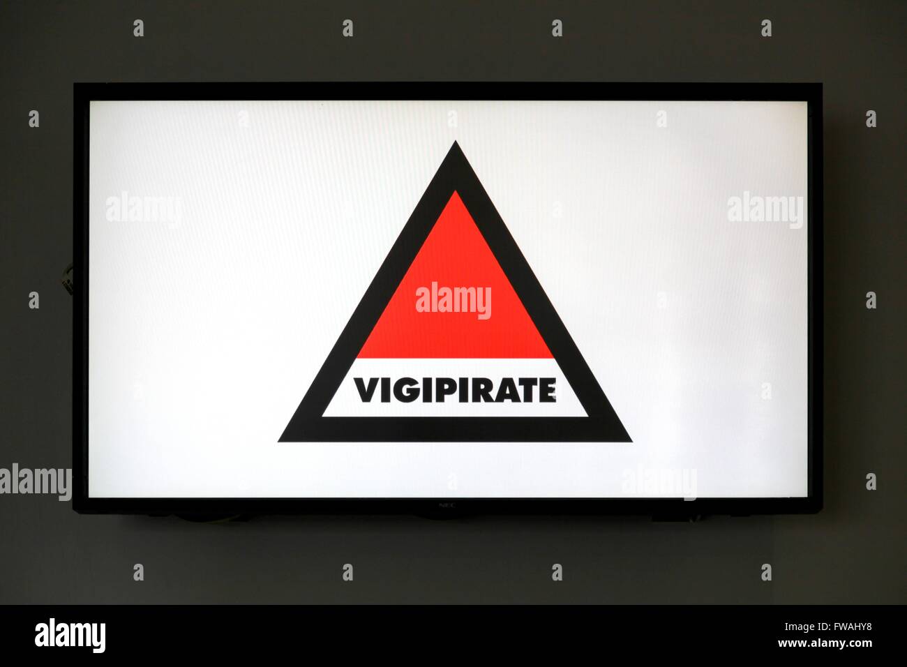 Plan Vigipirate sign in France against possible terrorist attacks Stock ...