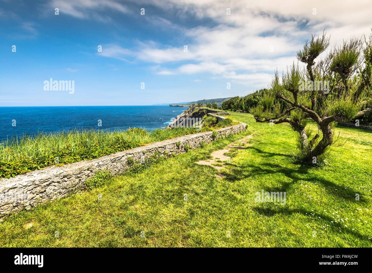 Cliff area in the resort town of Llanes, Spain Stock Photo - Alamy