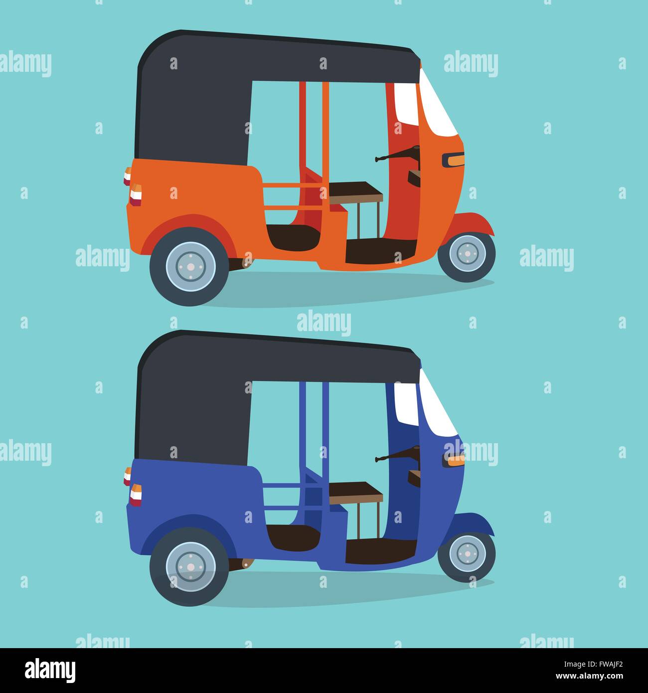 bajaj bajai indonesia transportaion drawing flat vector illustration ...