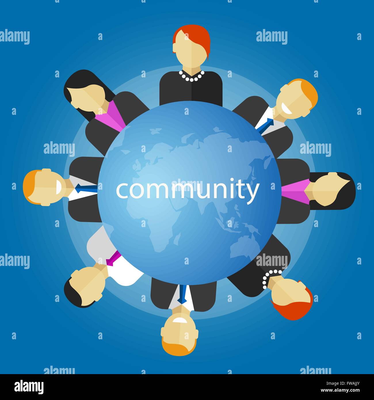 community people around the globe business working management Stock ...