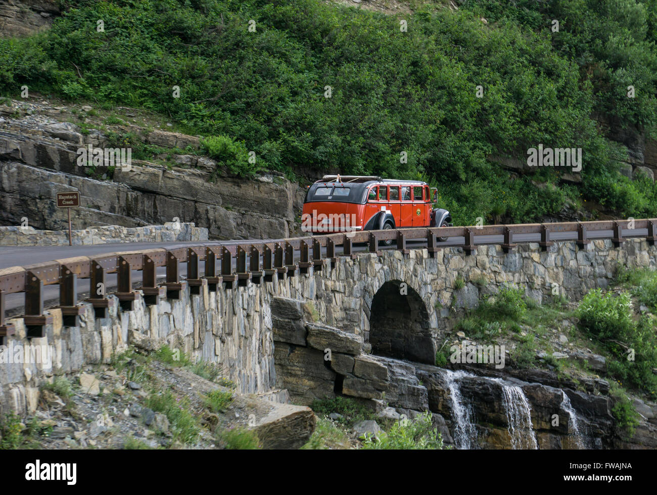 The famous Red Bus at Glacier National Park in Montana Stock Photo - Alamy