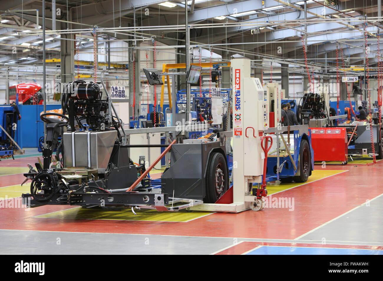 Wrightbus plant in Antrim, Northern Ireland. Chassis of a new bus Stock ...