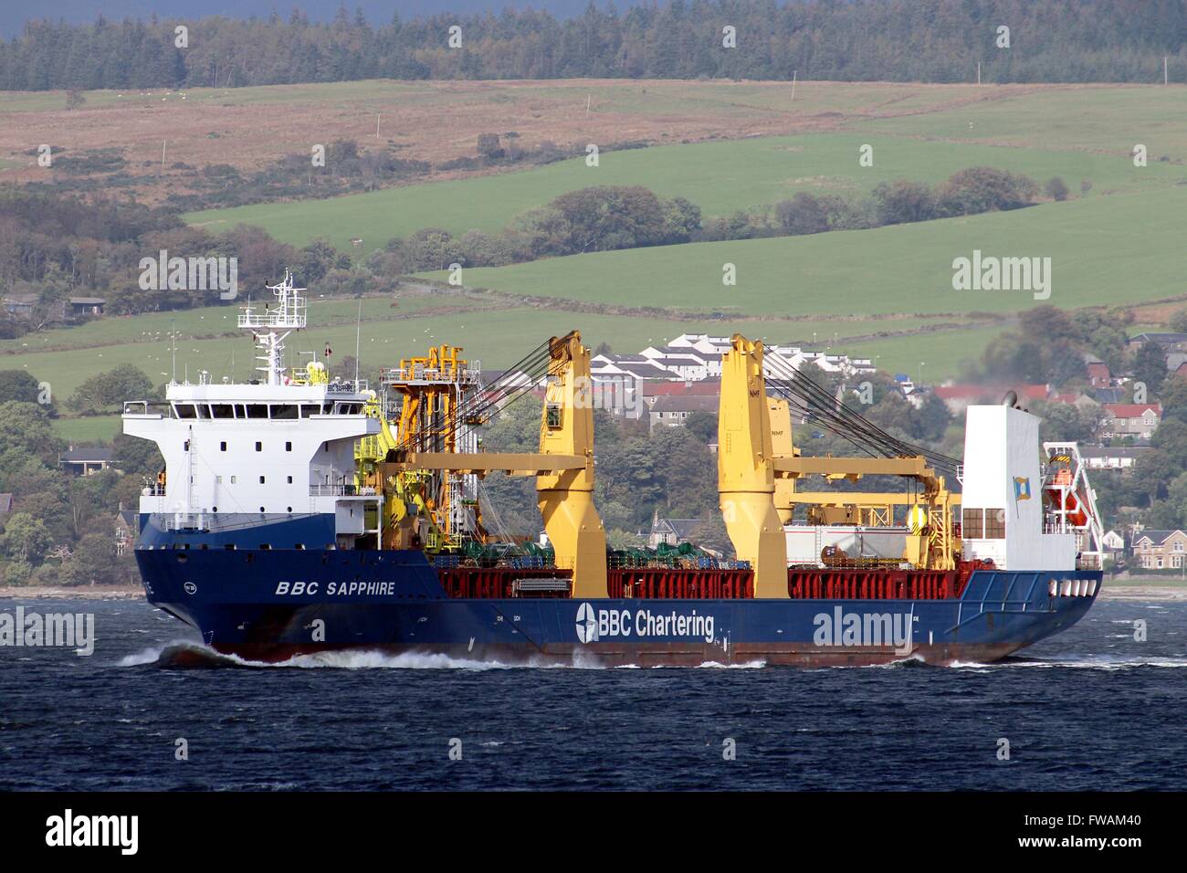 The general cargo ship BBC Sapphire passes Gourock on its way down the ...