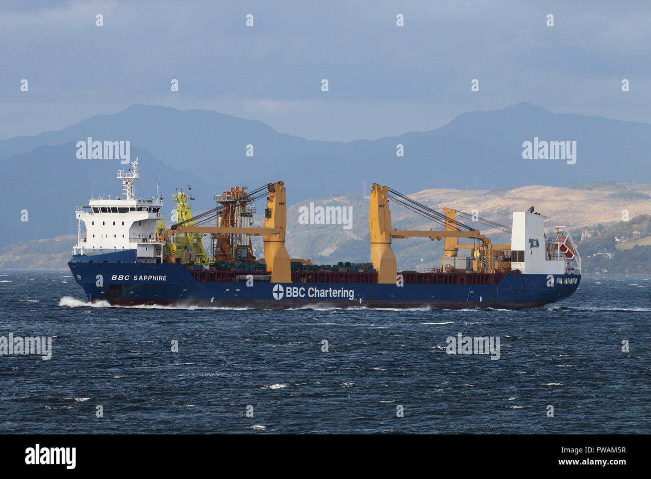 The general cargo ship BBC Sapphire passes Gourock on its way down the ...