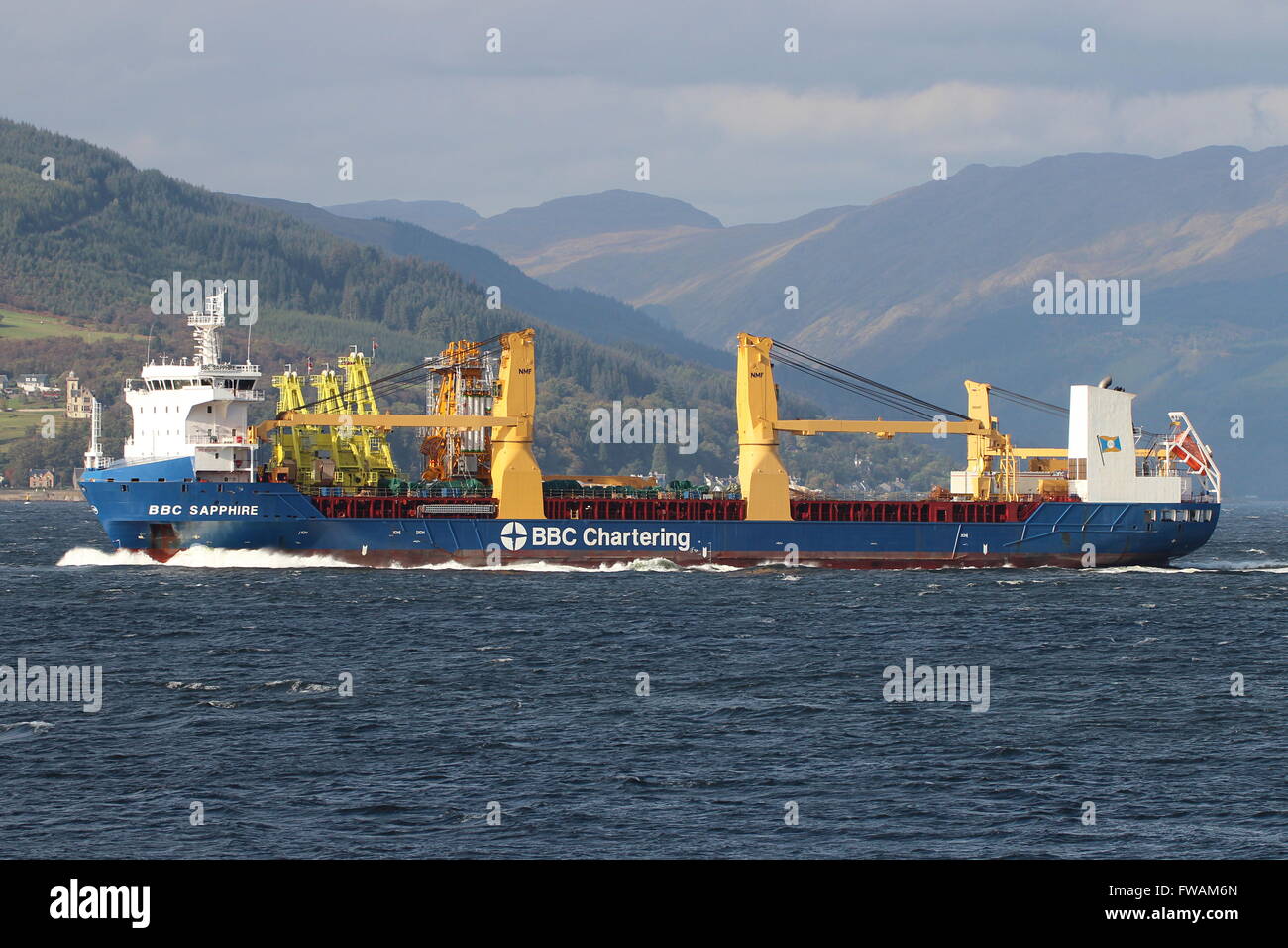 The general cargo ship BBC Sapphire passes Gourock on its way down the ...