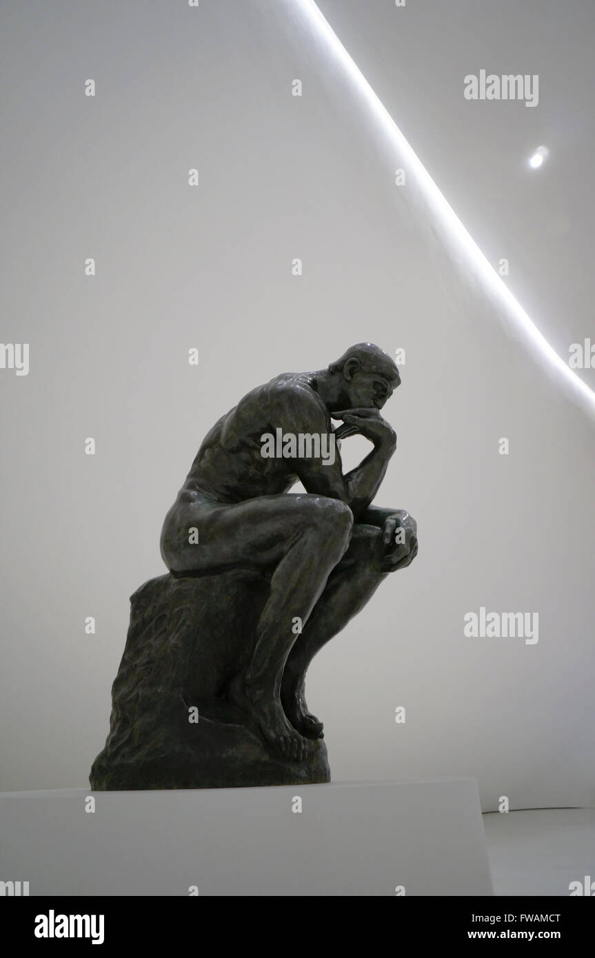 Thinking Man Statue Silhouette