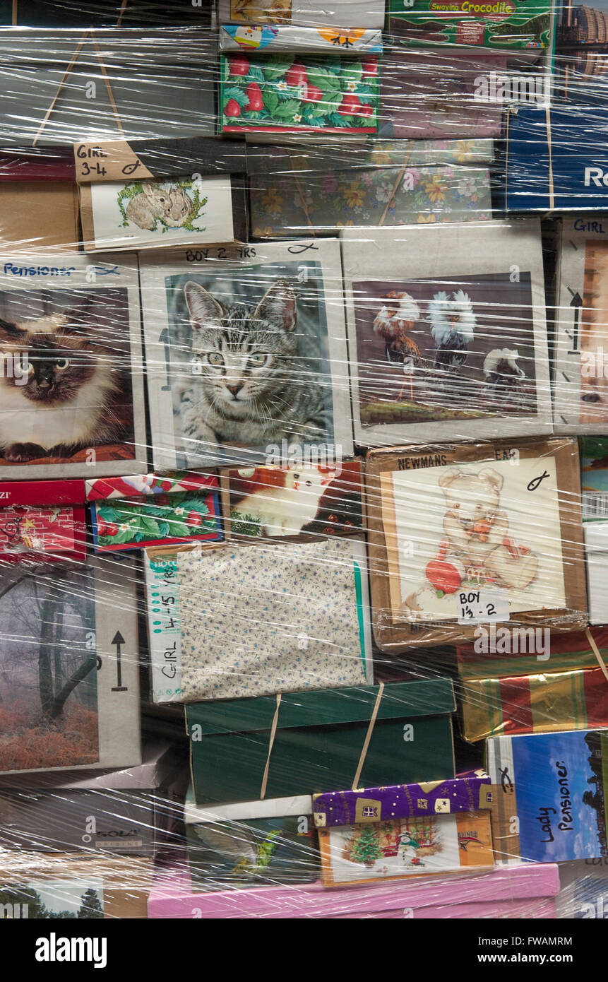 Much Hoole, Preston, Lancashire. Charity shoe boxes filled and ready to ...