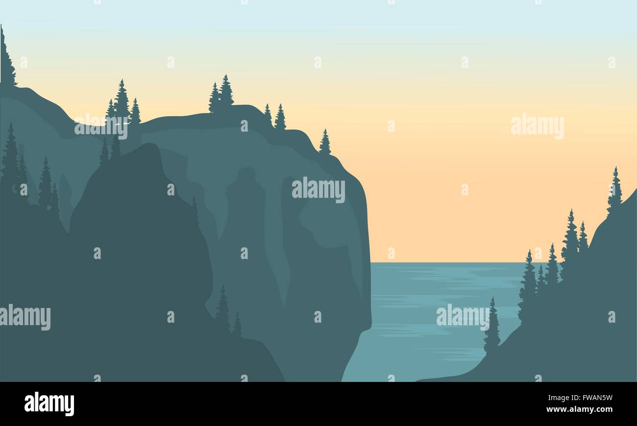 Beautiful view rocks cliff Stock Vector Images - Alamy