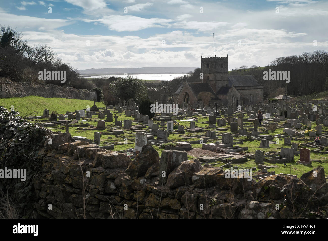 Clevedon on the North somerset Coast england UK St Andrews Church as ...