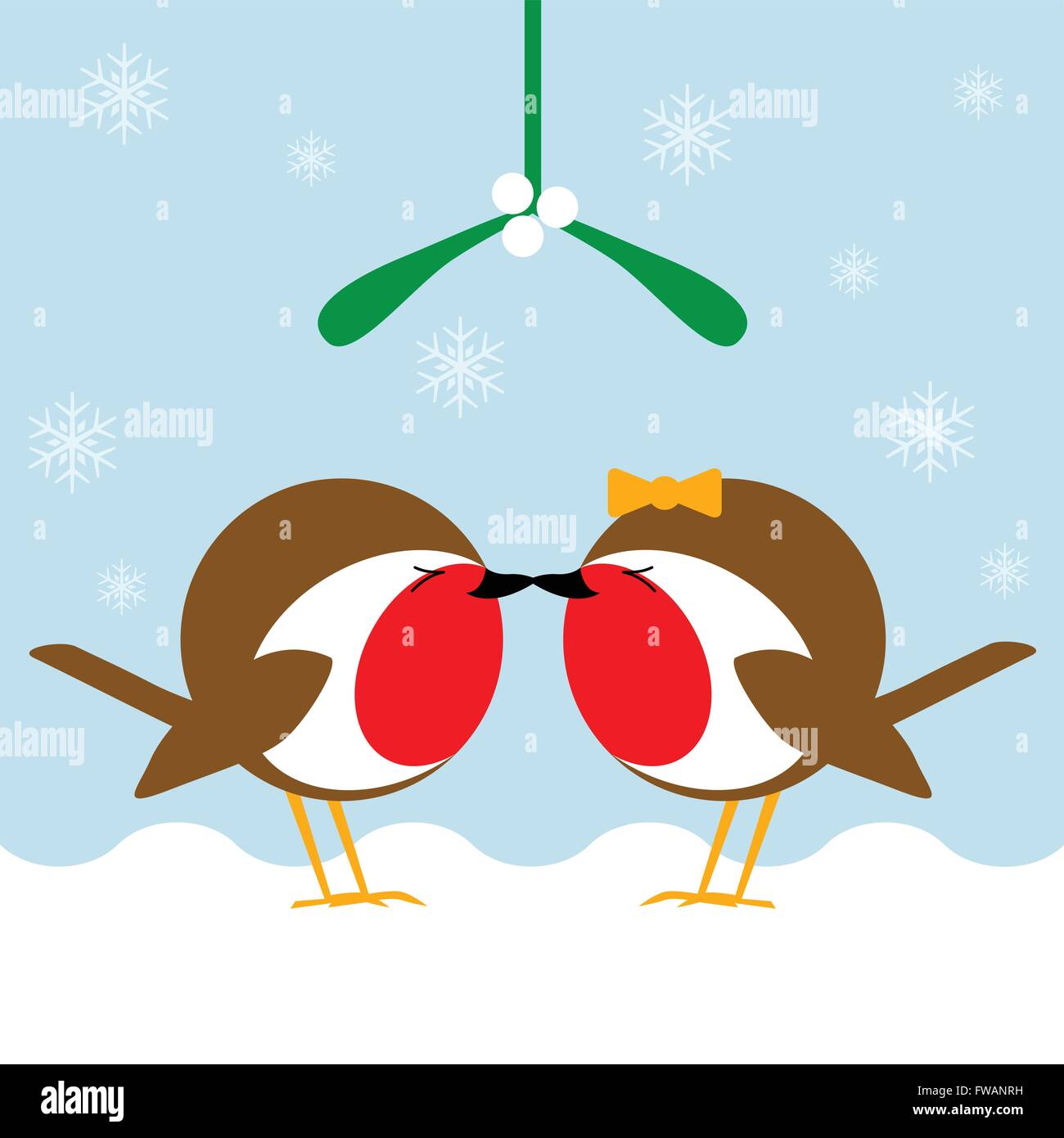 A kiss for christmas Stock Vector Images - Alamy