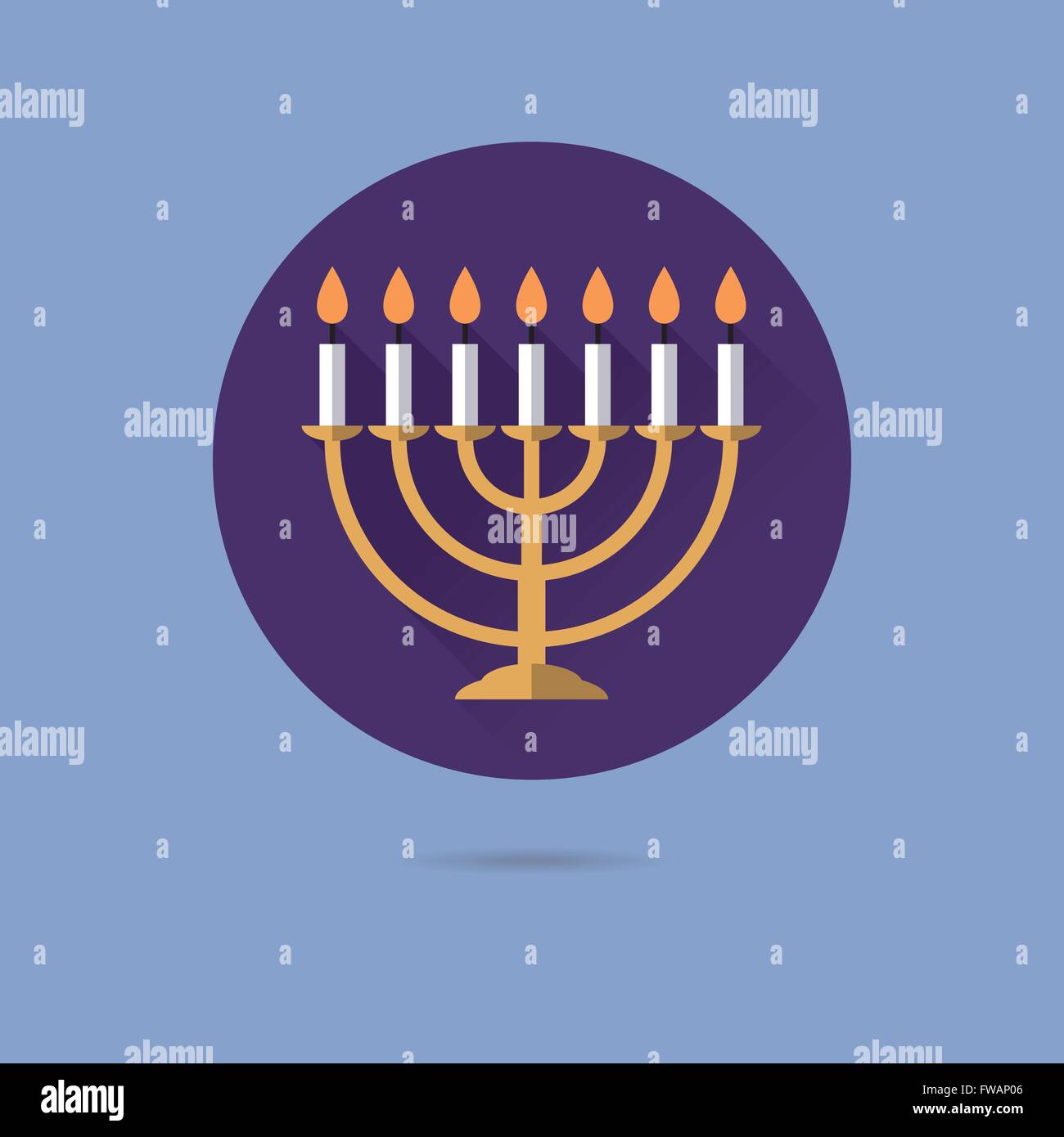 Menora Flat Design Long Shadow Vector Icon Stock Vector Image & Art - Alamy