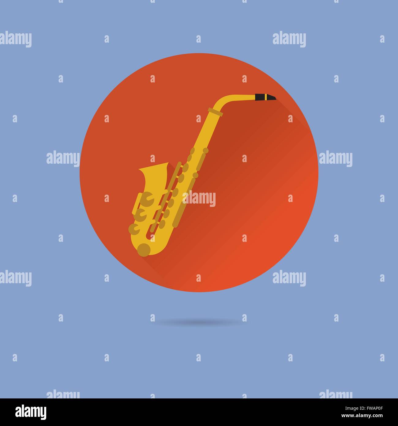 Saxophone Flat Design Long Shadow Vector Icon Stock Vector Image & Art ...