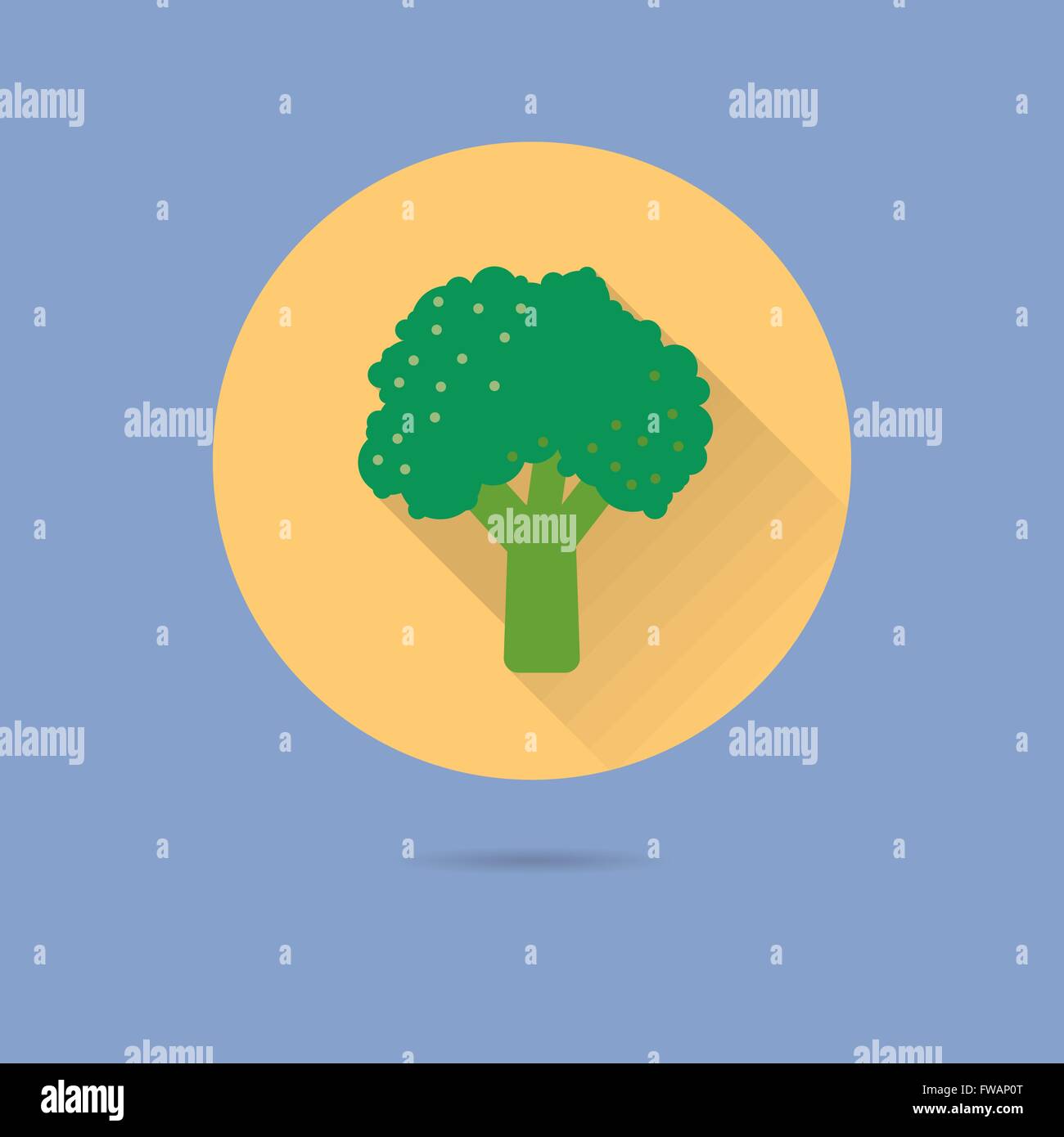 Broccoli Flat Design Long Shadow Vector Icon Stock Vector Image & Art ...