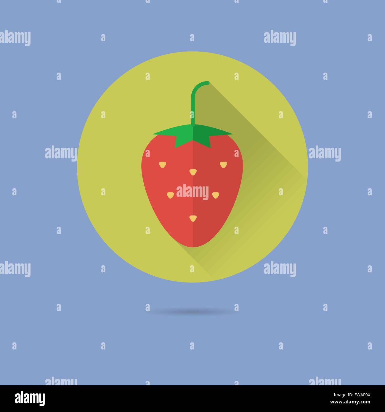 Strawberry Flat Design Long Shadow Vector Icon Stock Vector Image & Art ...