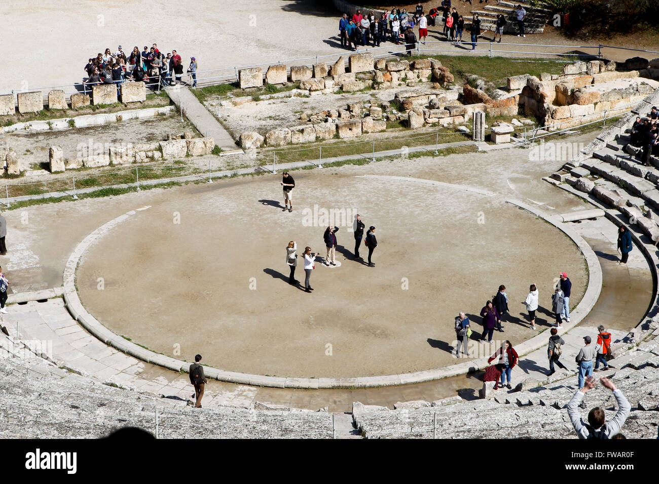 The ancient amphitheatre of Epidaurus, UNESCO World Heritage Site ...