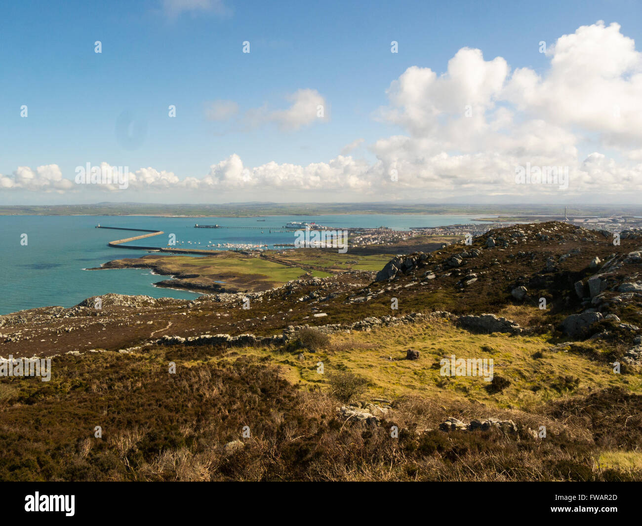 View Holyhead Ferry Port from Holyhead Mountain Holyhead Isle of ...
