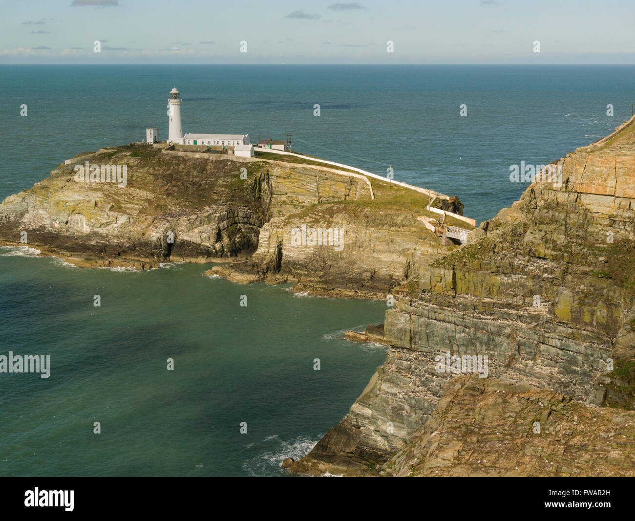 South Stack Lighthouse Isle of Anglesey North Wales attached to small ...