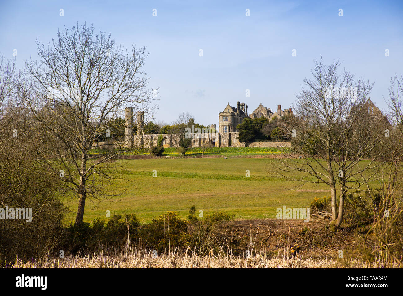 View of Battle Abbey across Senlac Field, the site of the Battle of ...