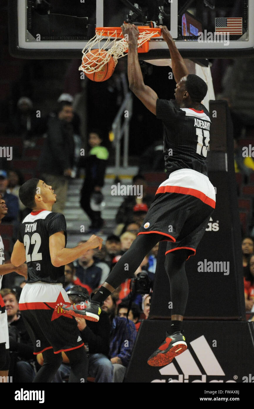 Chicago, IL, USA. 30th Mar, 2016. McDonald's East All American pf Bam ...