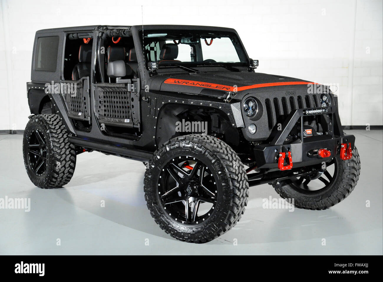 Custom Red Jeep Wrangler