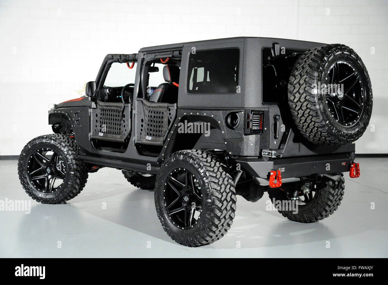 April 1, 2016: 2016 Jeep Wrangler custom off road vehicle Stock Photo ...