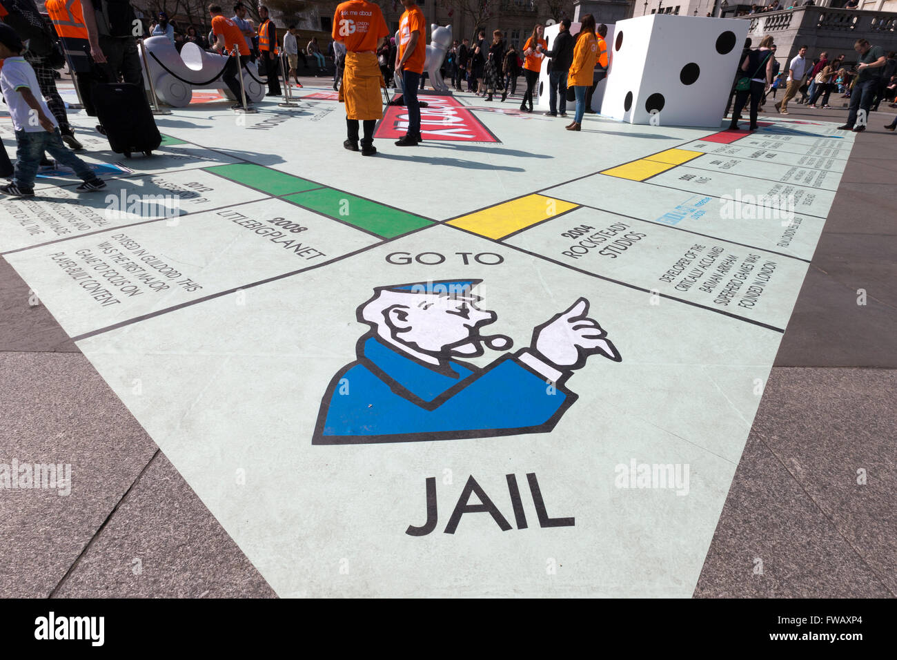 London, UK. 2nd April 2016. Giant Monopoly Board at the London Games ...