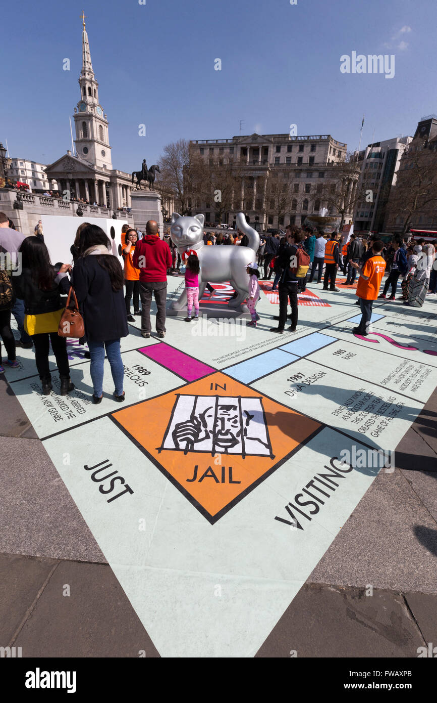 London, UK. 2nd April 2016. Giant Monopoly Board at the London Games ...