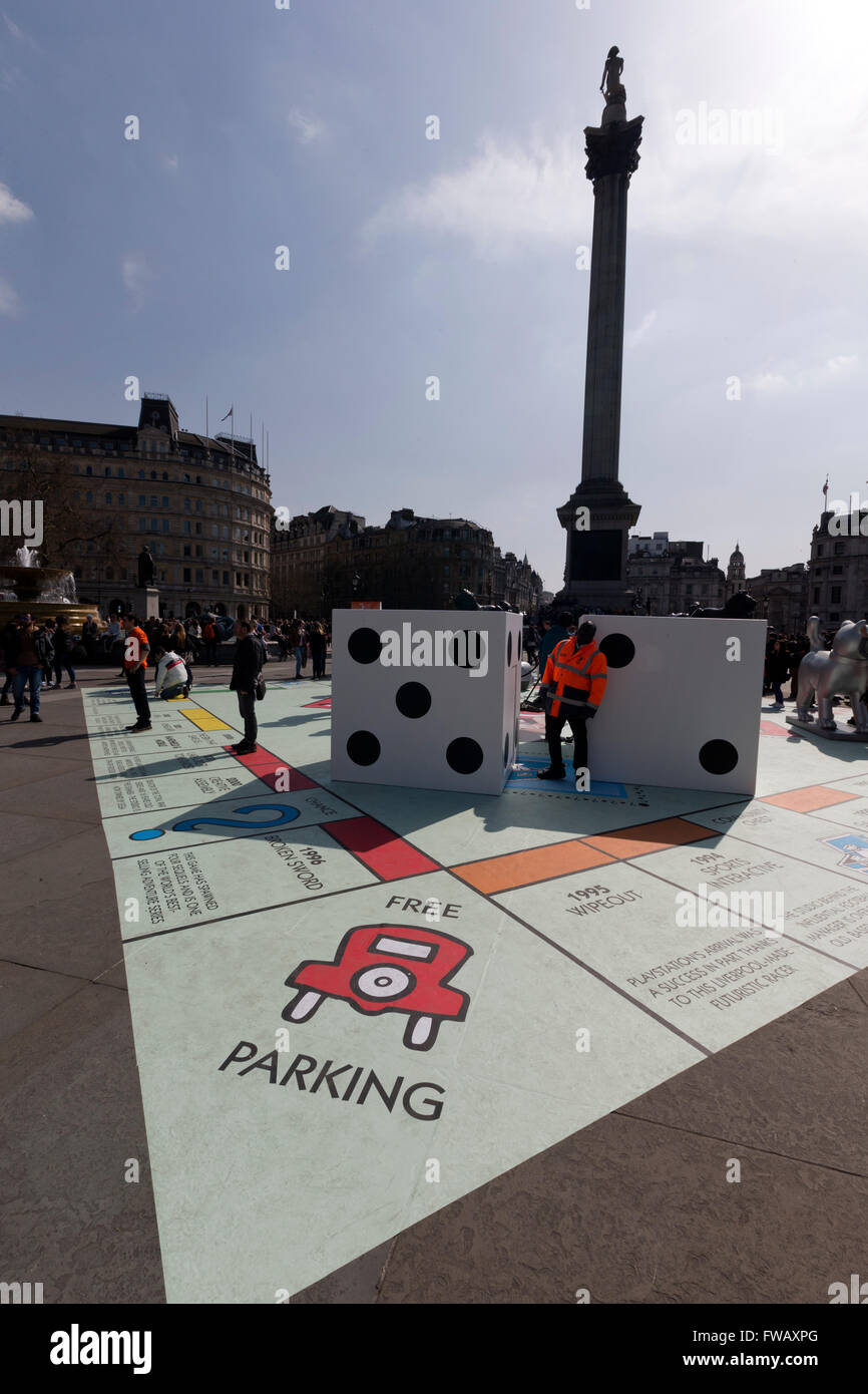 London, UK. 2nd April 2016. Giant Monopoly Board at the London Games ...