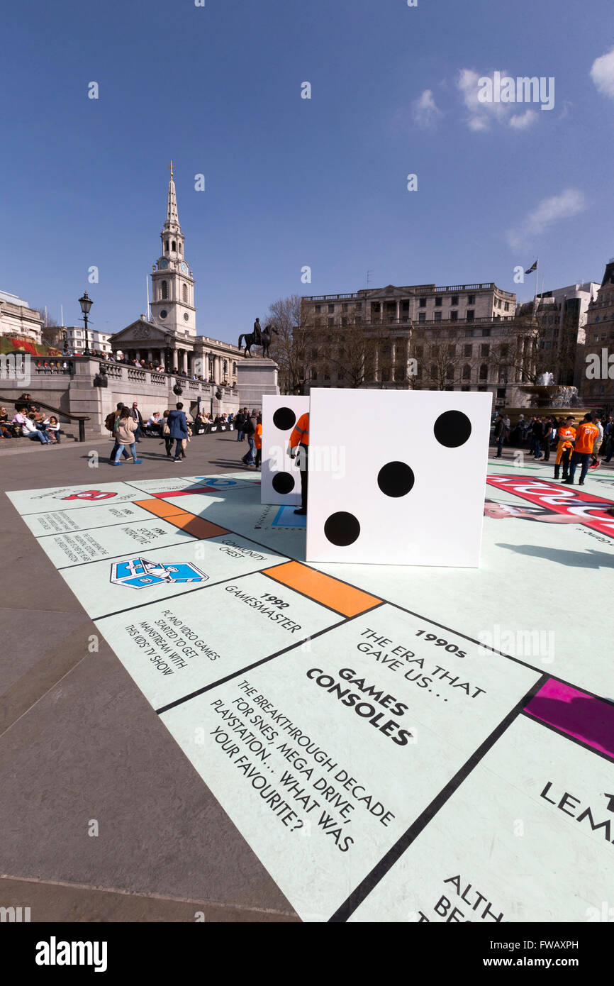London, UK. 2nd April 2016. Giant Monopoly Board at the London Games ...