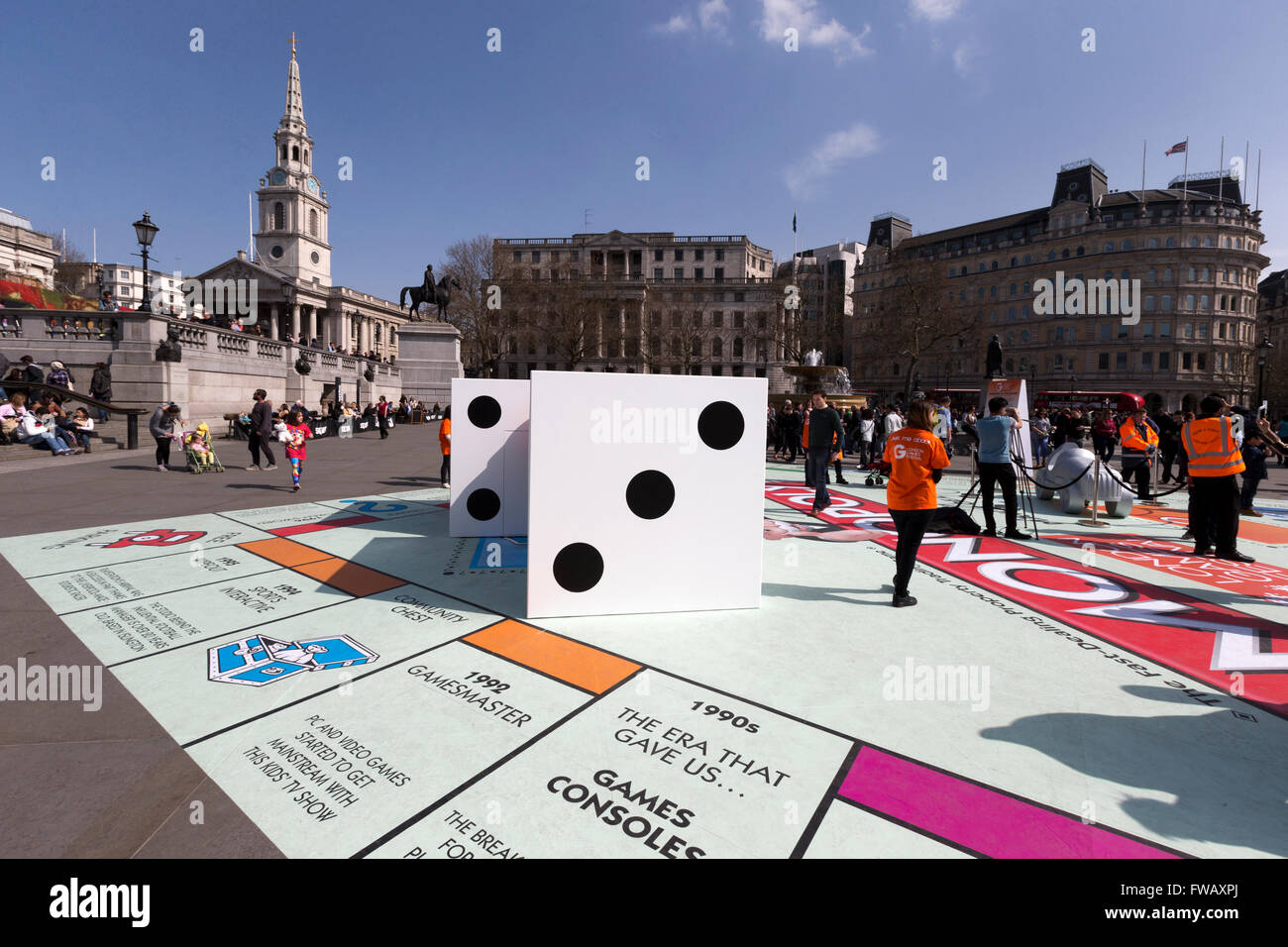 London, UK. 2nd April 2016. Giant Monopoly Board at the London Games ...