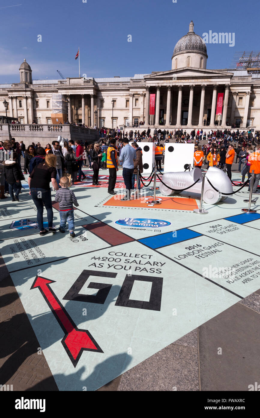 London, UK. 2nd April 2016. Giant Monopoly Board at the London Games ...