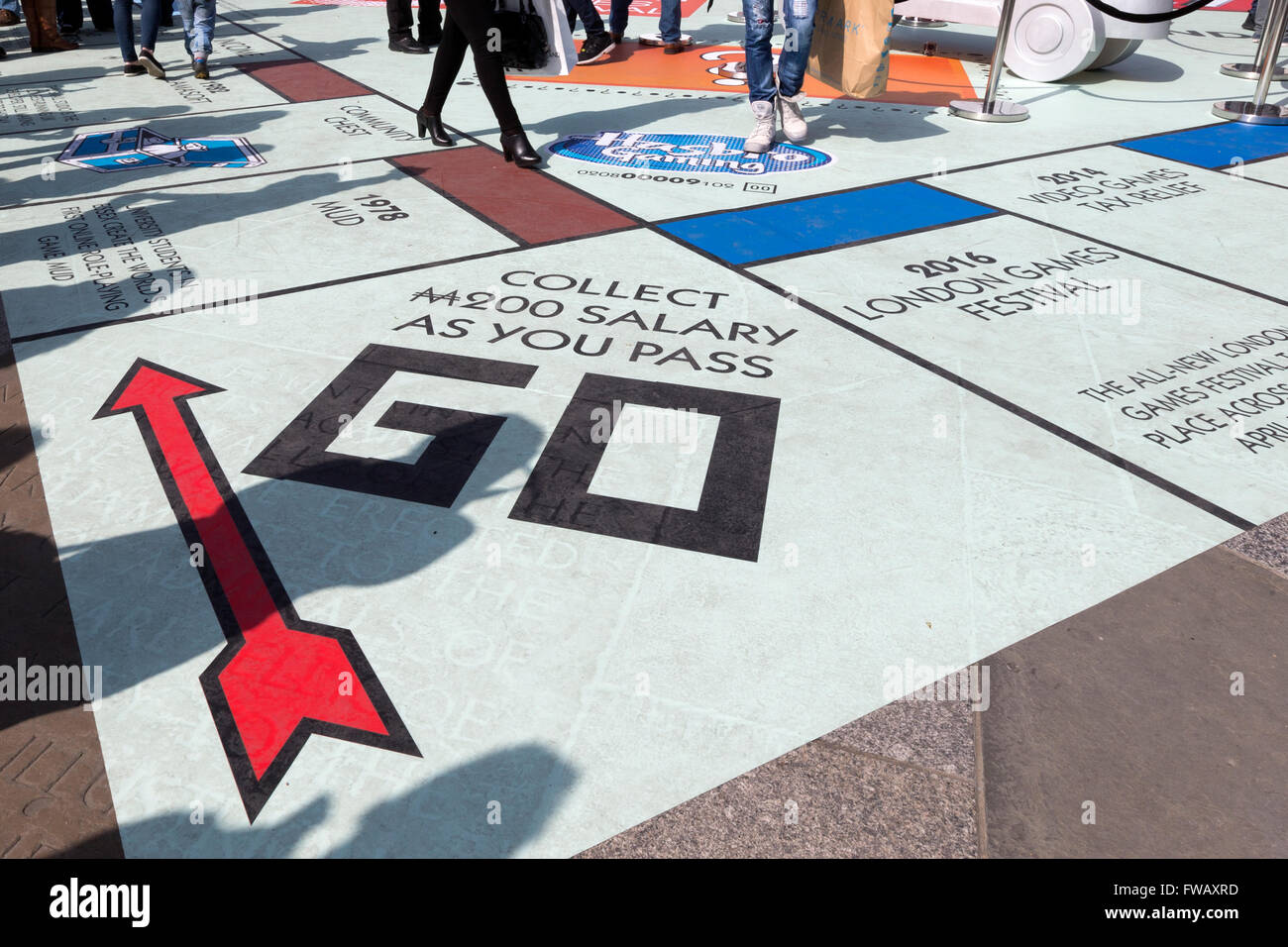 London, UK. 2nd April 2016. Giant Monopoly Board at the London Games ...