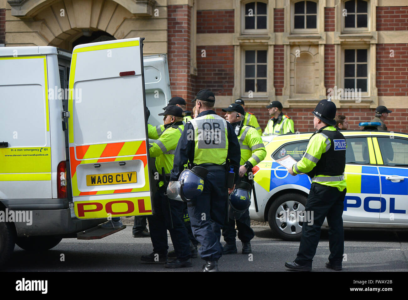 Exeter, Devon, UK. 2nd April, 2016. Exeter Vs Plymouth Arrests & Police ...