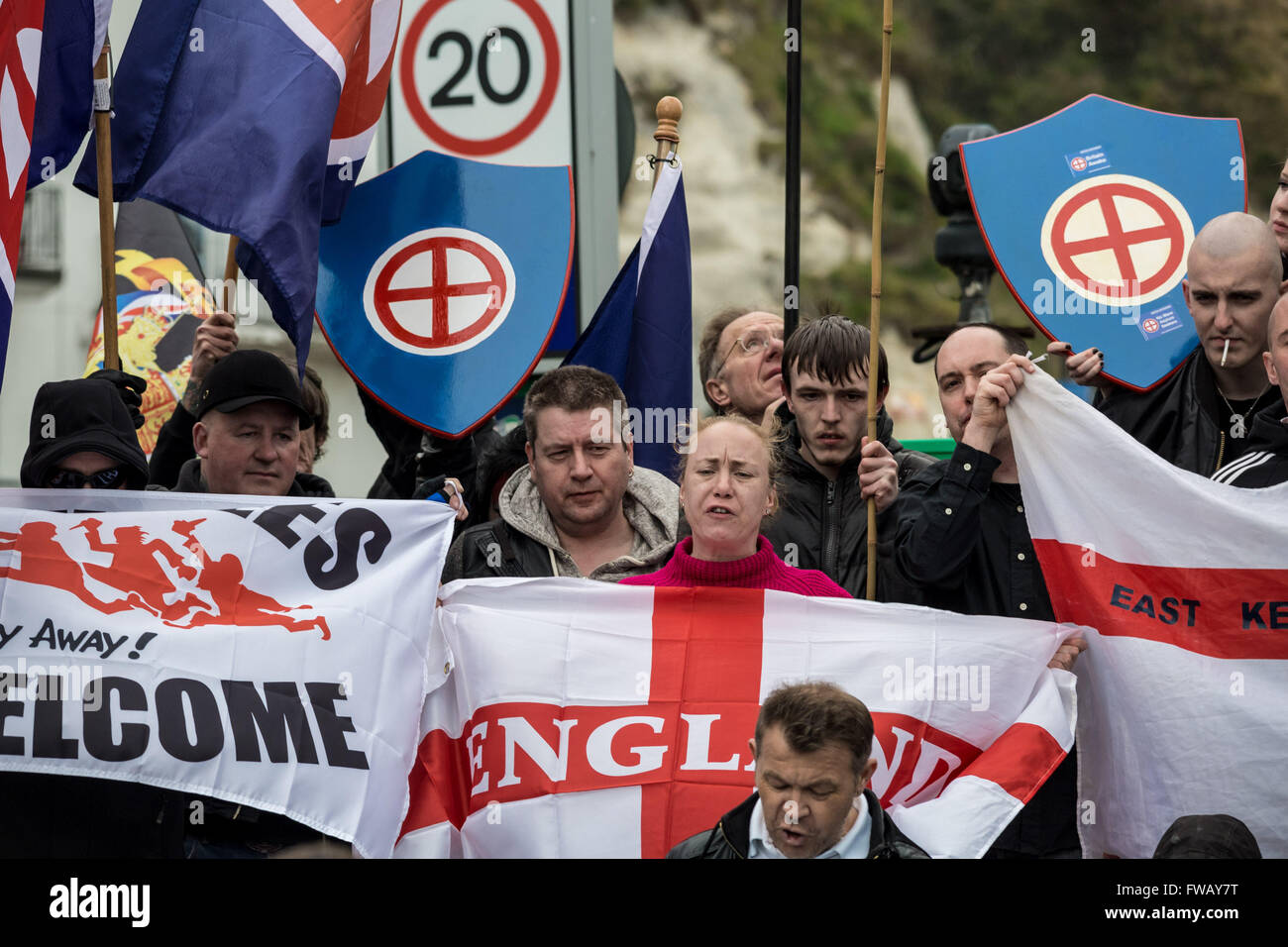 Port of Dover, Kent, UK. 2nd April, 2016. Far-Right and British ...