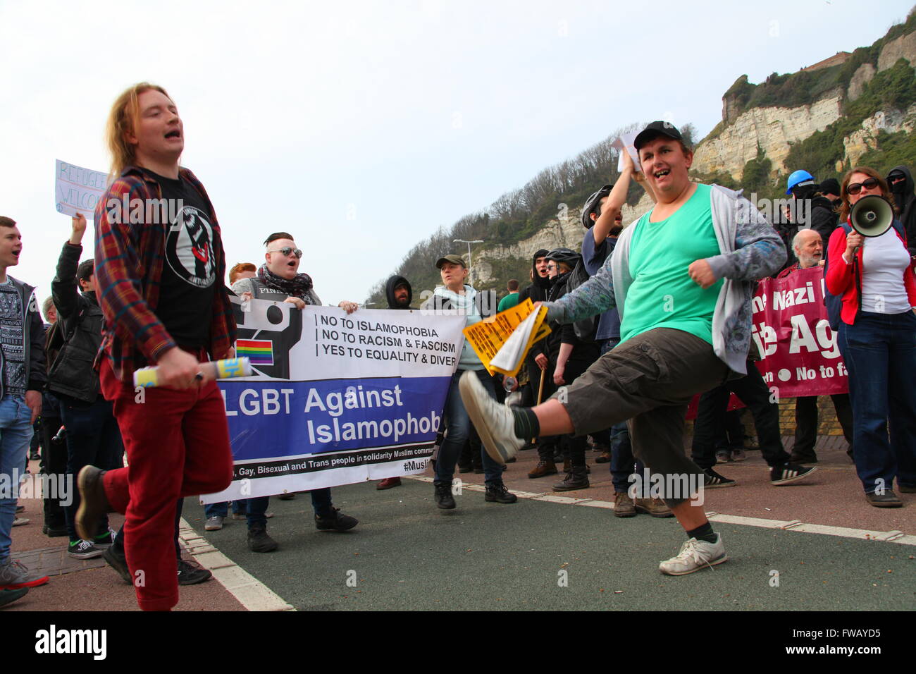 English defence league edl protestors demonstrate hi-res stock ...