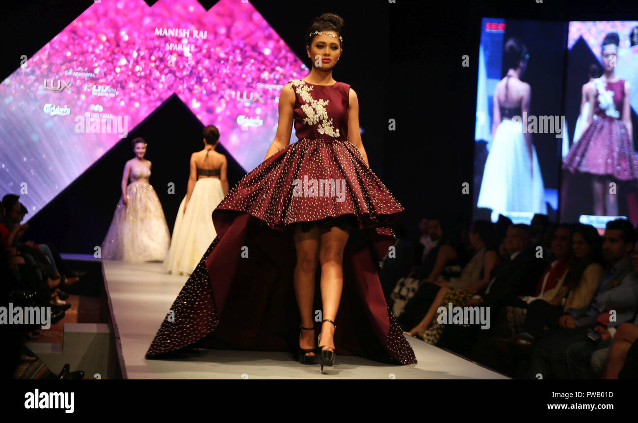 Kathmandu, Nepal. 02nd Apr, 2016. A Model wears designers' creation on ...