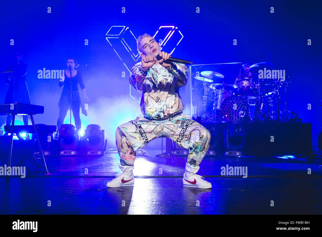 Manchester, UK. 2nd April, 2016. Olly Alexander, Mikey Goldsworthy and ...