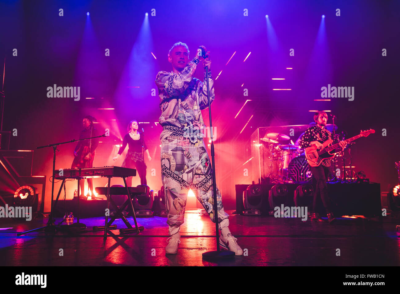Manchester, UK. 2nd April, 2016. Olly Alexander, Mikey Goldsworthy and ...