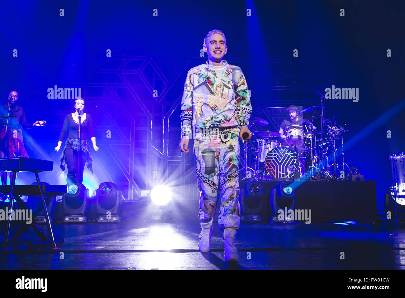 Manchester, UK. 2nd April, 2016. Olly Alexander, Mikey Goldsworthy and ...