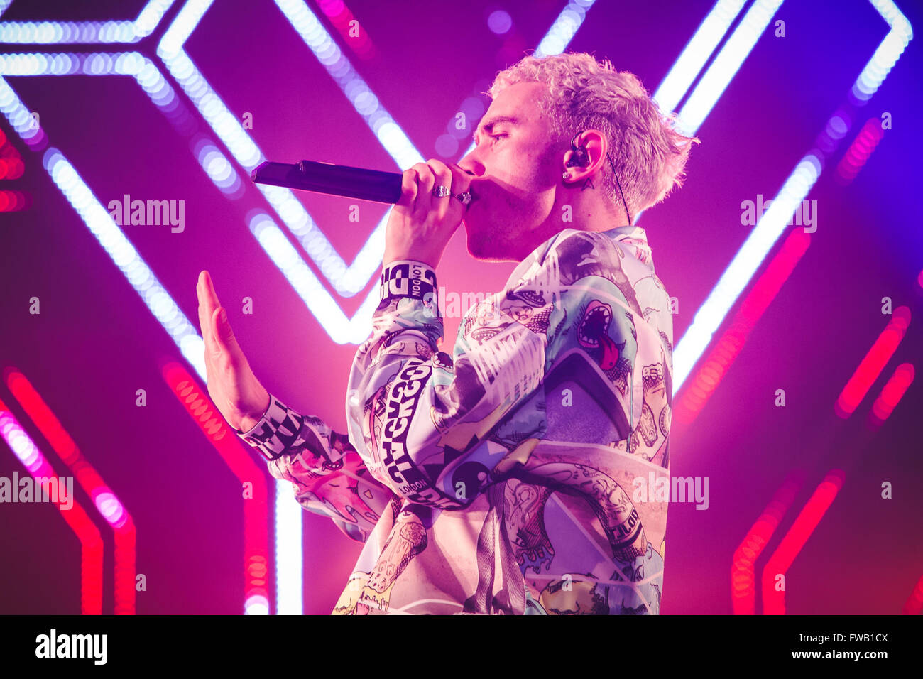 Manchester, UK. 2nd April, 2016. Olly Alexander, Mikey Goldsworthy and ...