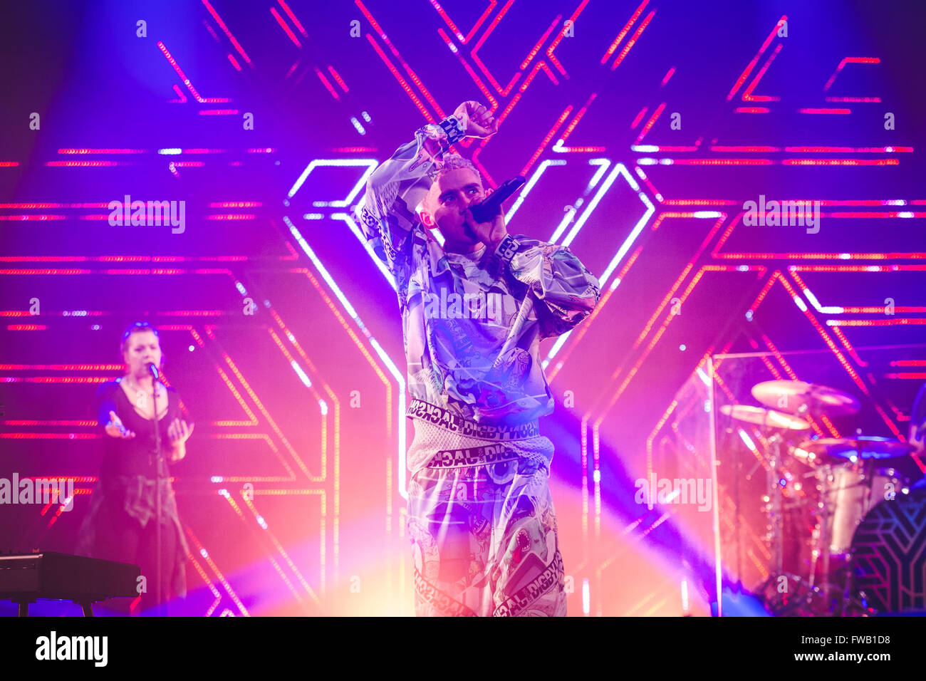 Manchester, UK. 2nd April, 2016. Olly Alexander, Mikey Goldsworthy and ...